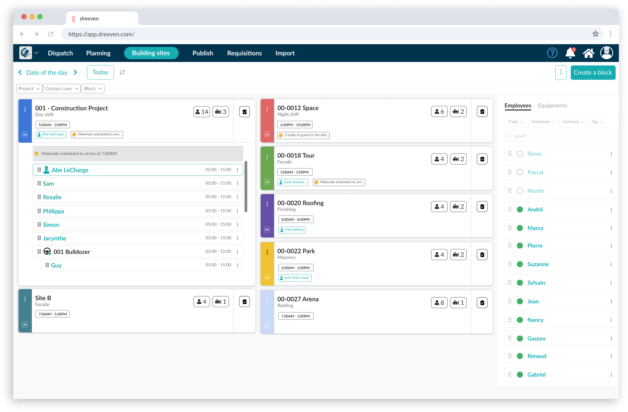 Resource and Equipment Dispatch for Construction - Dreeven