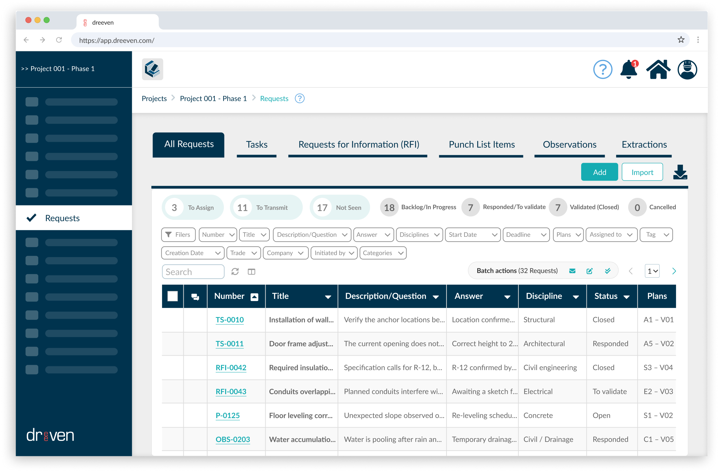 Construction Site Request Management | RFIs Tracking & Deficiencies ...